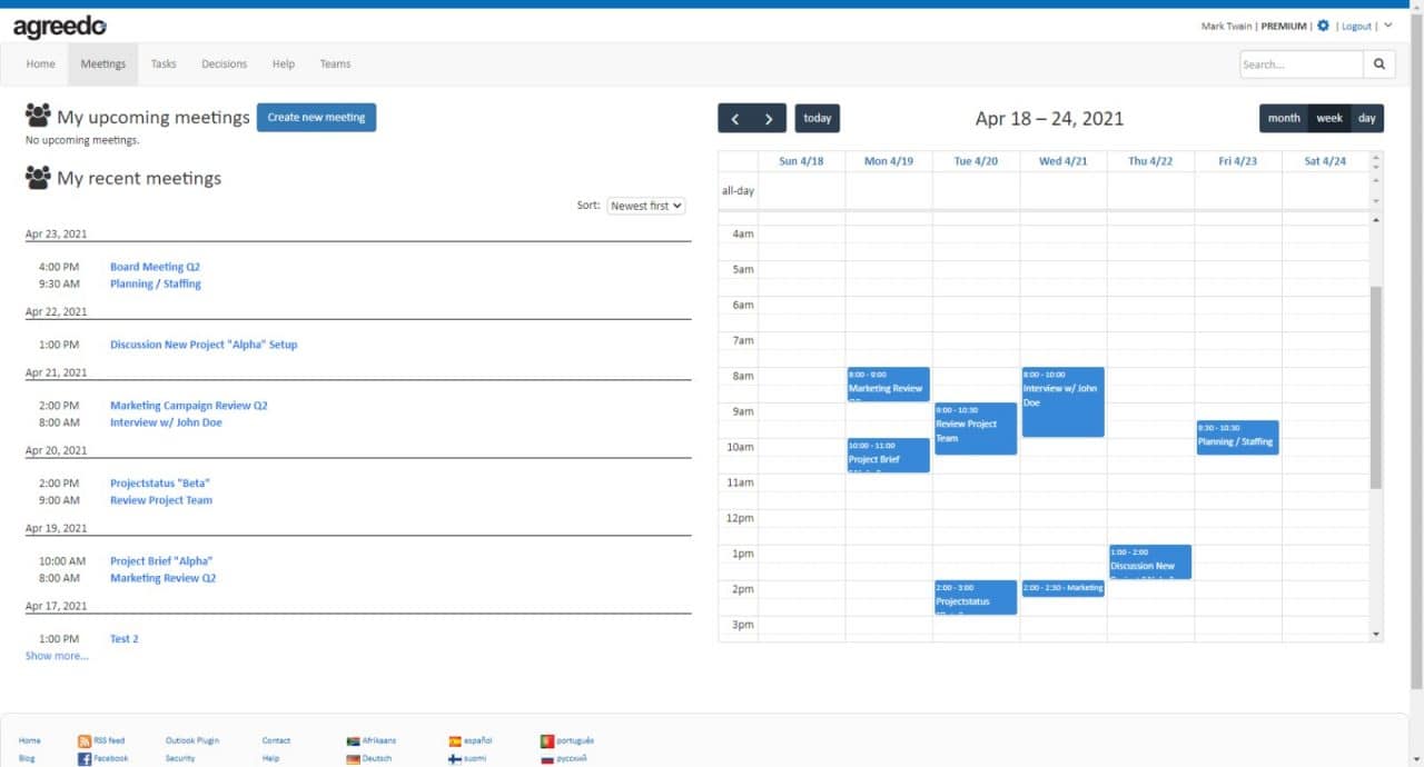 All-in-one meeting notes app | AgreeDo
